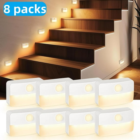 6 Pack Motion Sensor Night Light for Indoor:Battery Operated Stair ...
