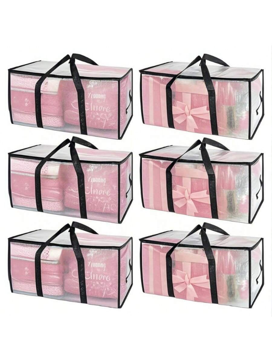 6-Pack Moving Bags Heavy Duty Extra Large Clear Storage Bags with ...