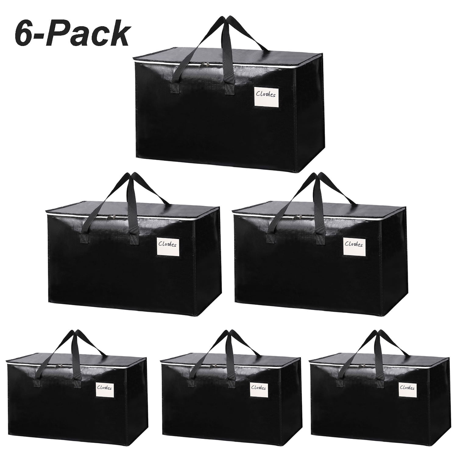 6-Pack Moving Bags, Heavy Duty Moving Bags with Zippers Top and Sturdy ...