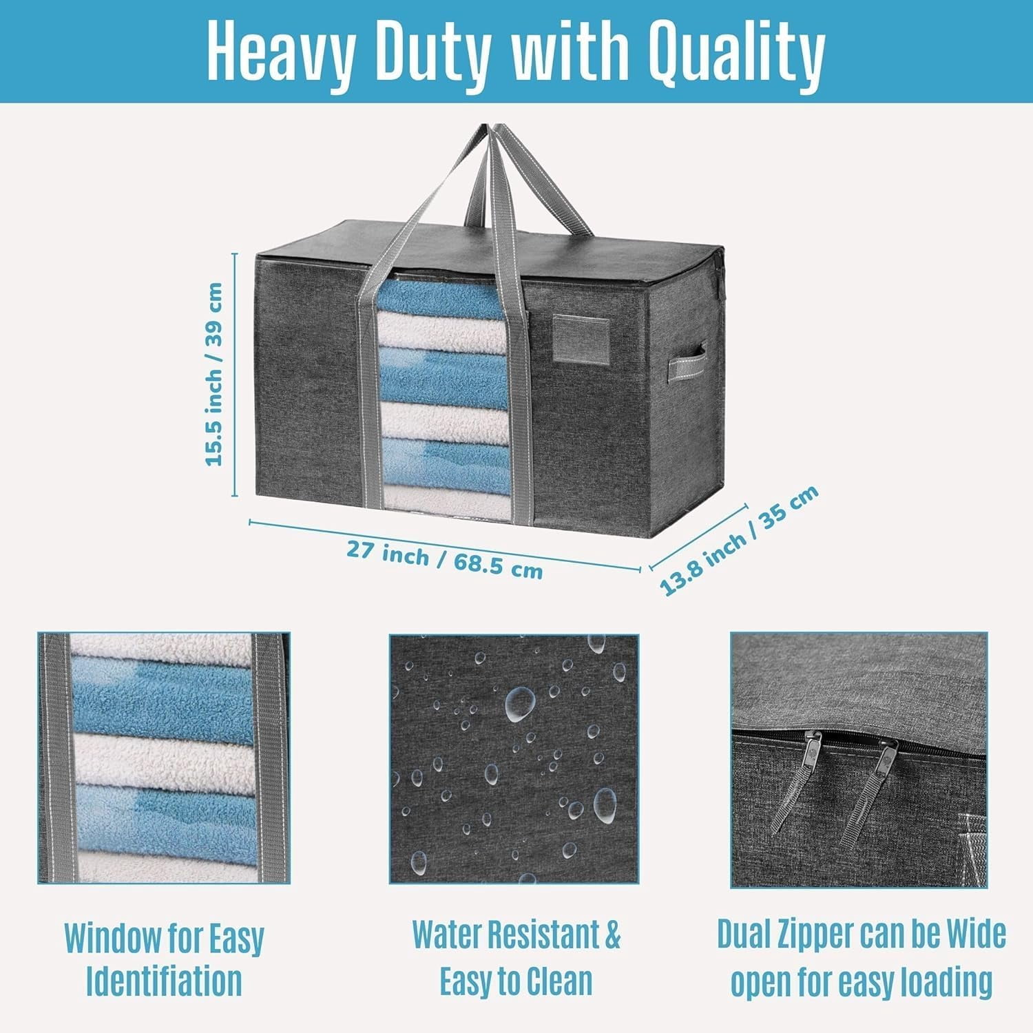 6 Pack Moving Bags, Heavy Duty Storage Totes with Lids, Extra Large ...