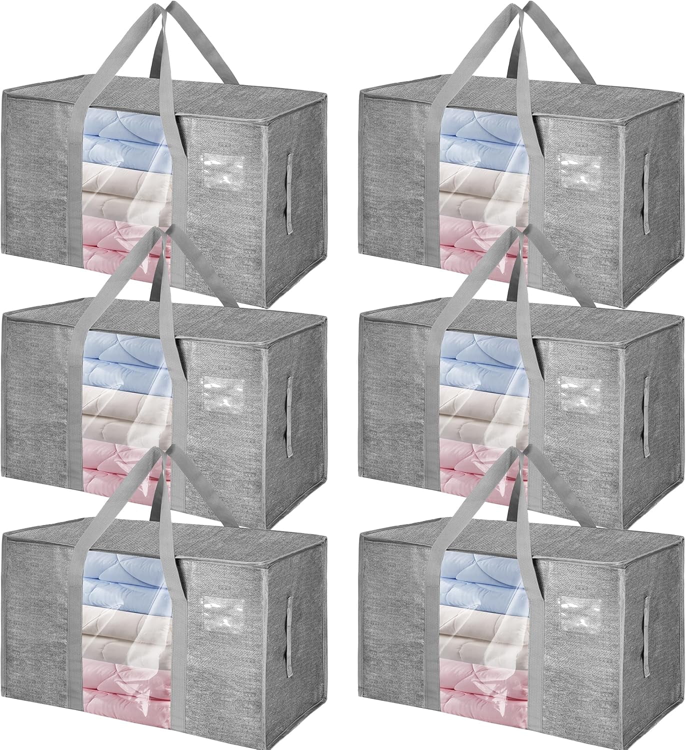 6 Pack Moving Bags Heavy Duty Storage Bags With Zippers And Strong ...