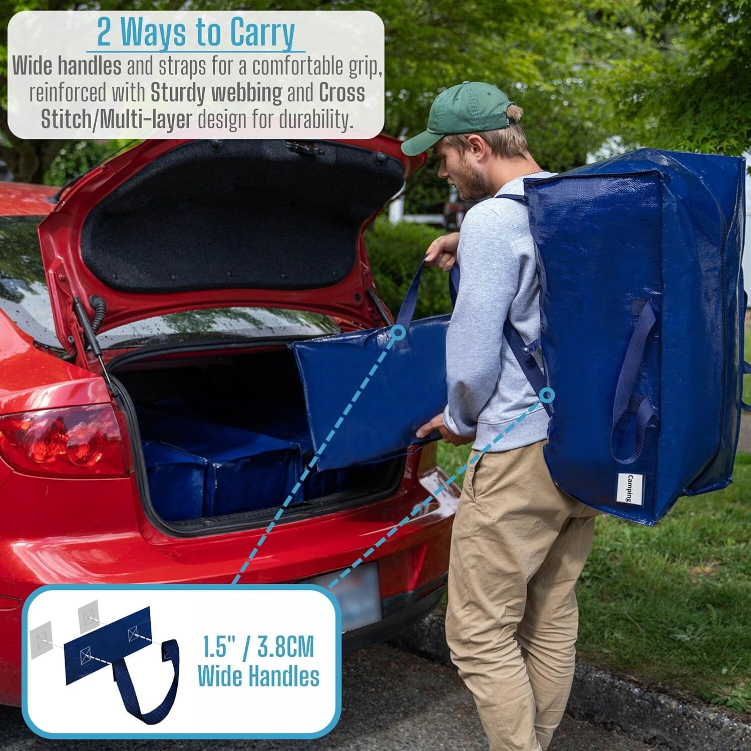 6 Pack Moving Bags w/Backpack Straps, Heavy Duty, Moving Boxes ...