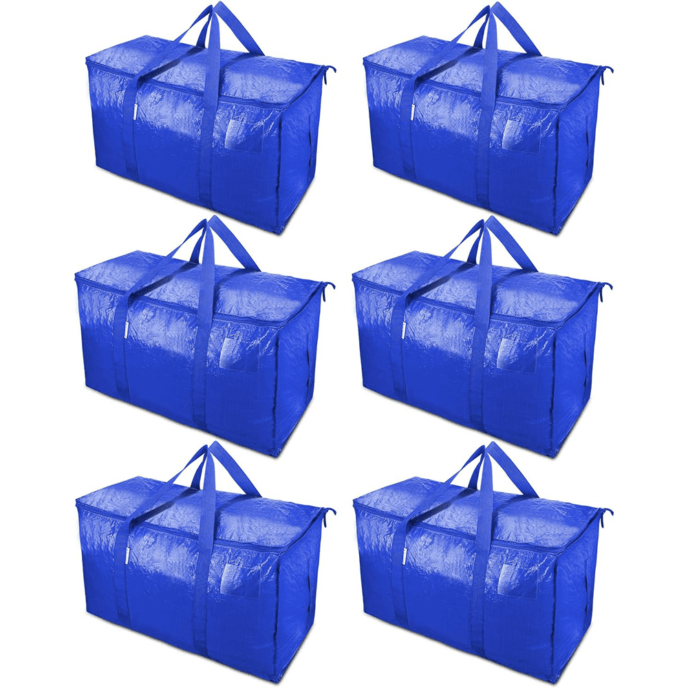 6 Pack Moving Storage Bags, Heavy-Duty Storage Tote with Zippers and ...
