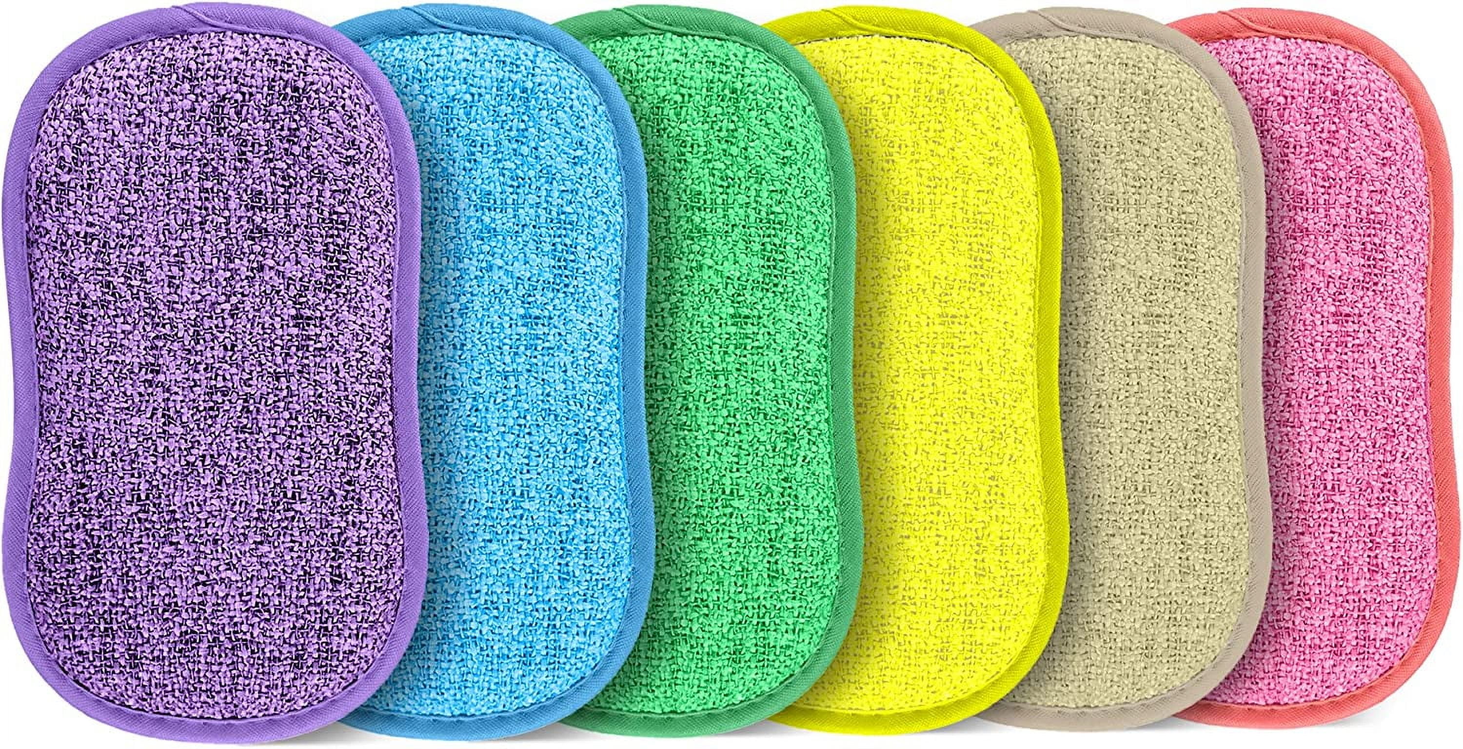 6 Pack Multi-Purpose Scrub Sponges for Kitchen 6 Colors, Non-Scratch ...