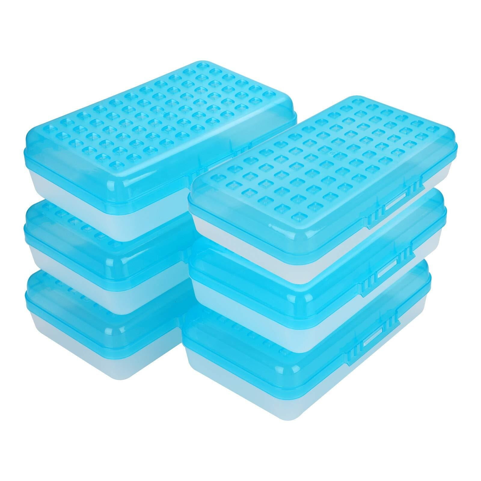 6 Pack Multipurpose Utility Box- Large Capacity Pencil Box with Lid ...