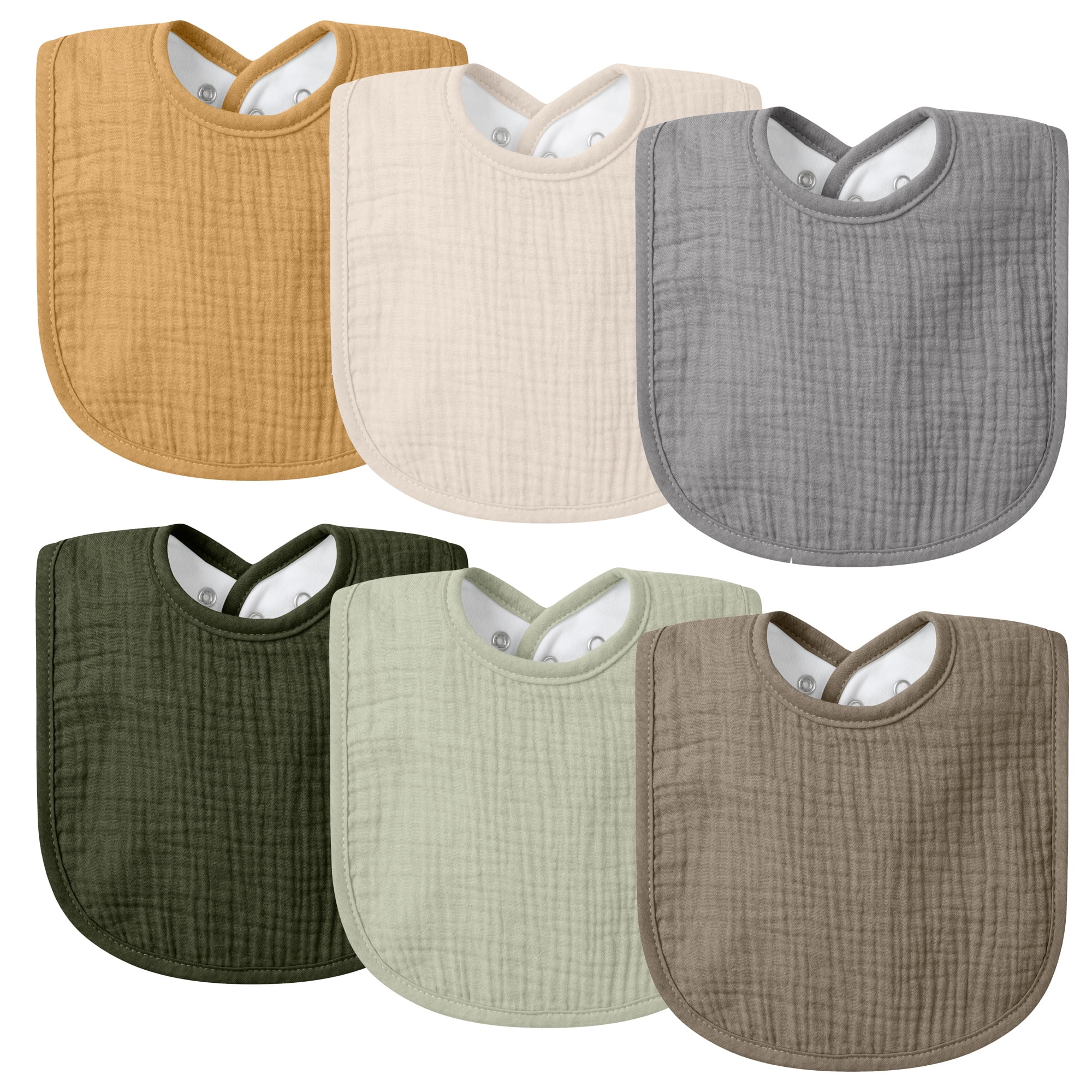 6-Pack Muslin Baby Bibs for Boys & Girls, Soft Cotton Absorbent Bandana ...