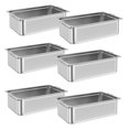 6 Pack NSF Certified Full Size Stainless Steel Hotel Pans with Handles ...