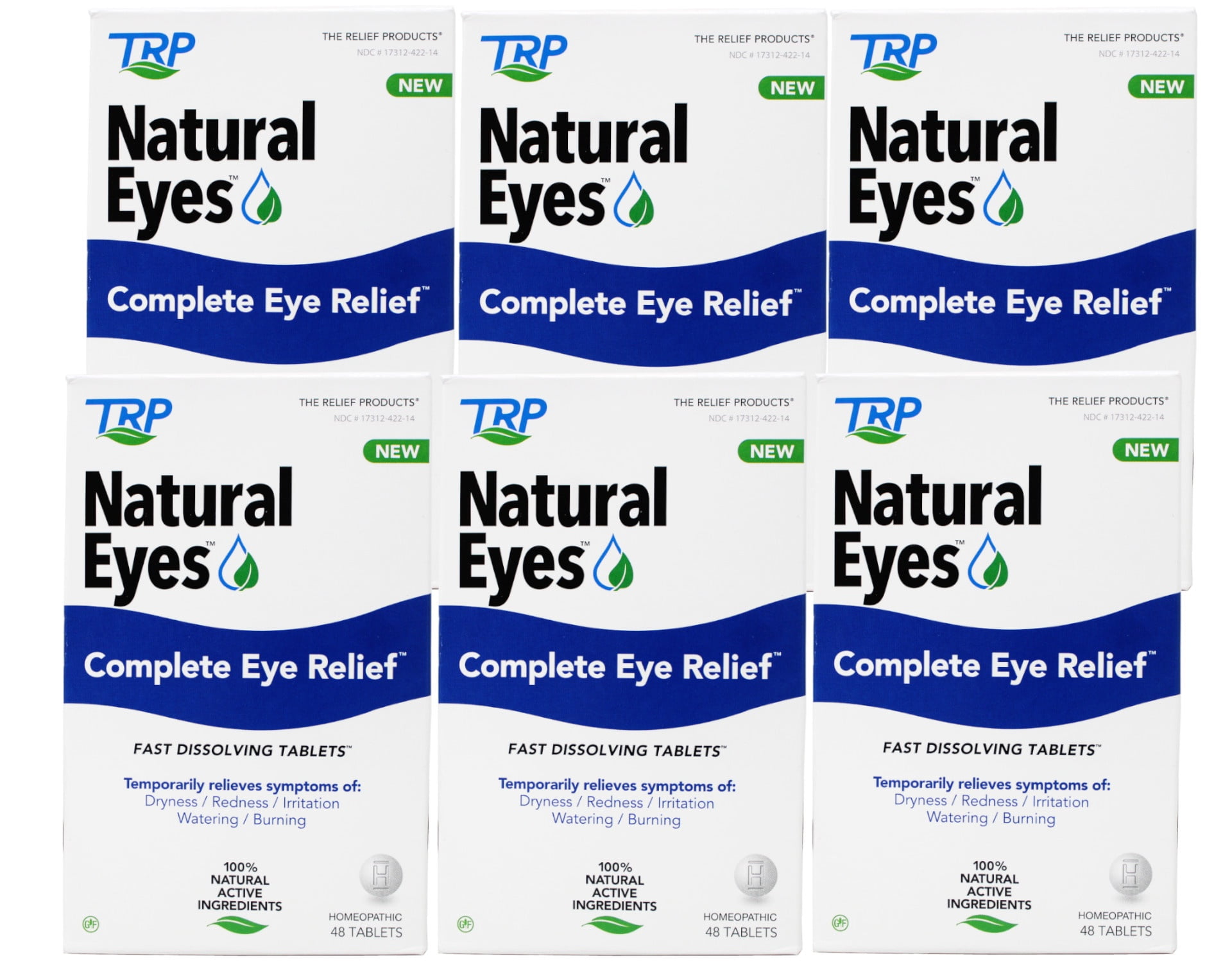 6 Pack - Natural Eyes, Complete Eye Relief, Fast Dissolving Tablets ...