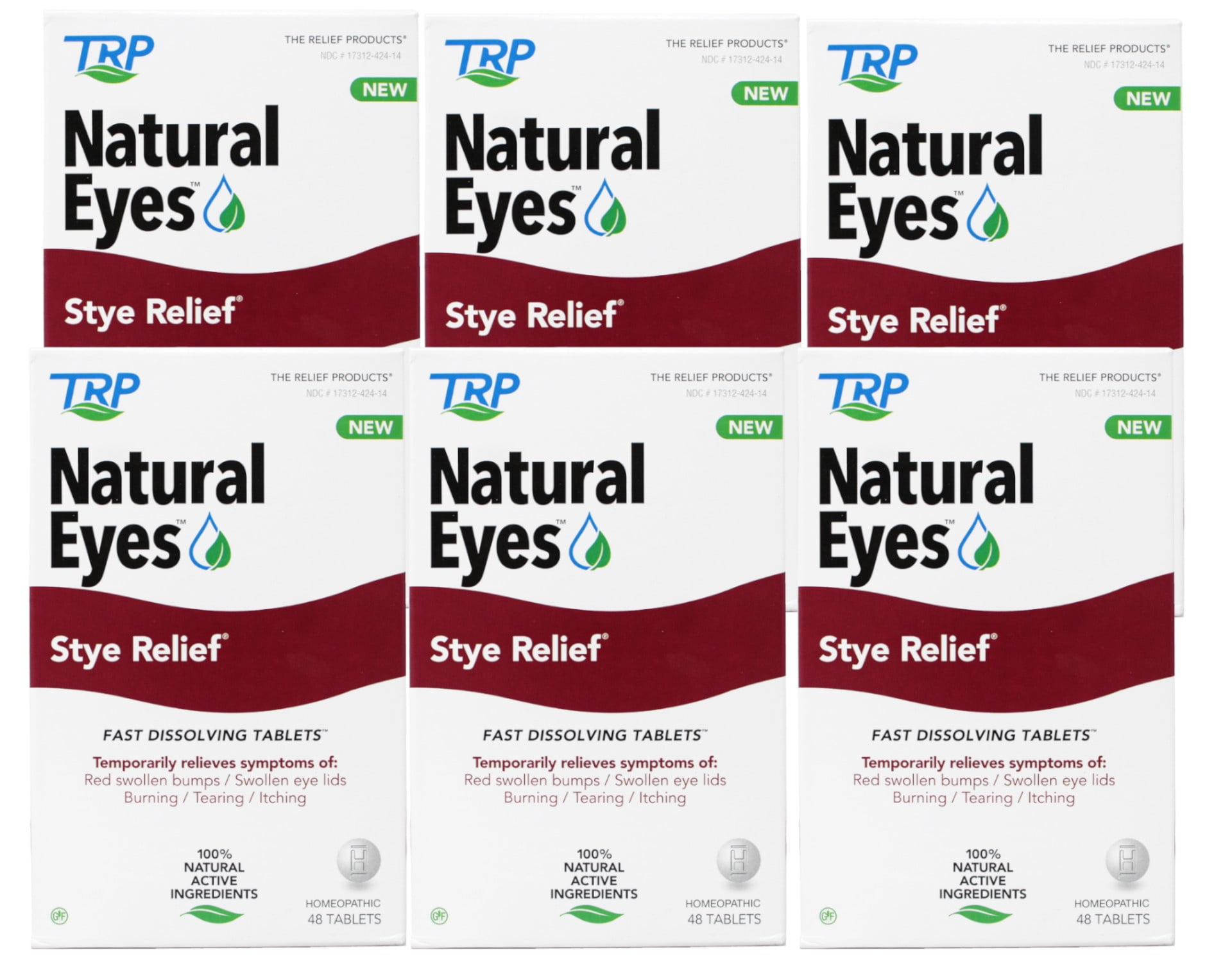 6 Pack - Natural Eyes, Stye Relief Tablets, Temporarily Relieves ...
