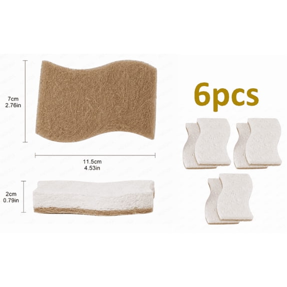 6 Pack Natural Kitchen Sponge, Eco-Friendly Dish Sponge for Kitchen ...