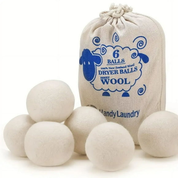 6 Pack All Natural Organic Wool Dryer Balls XL Size - Reusable Chemical ...