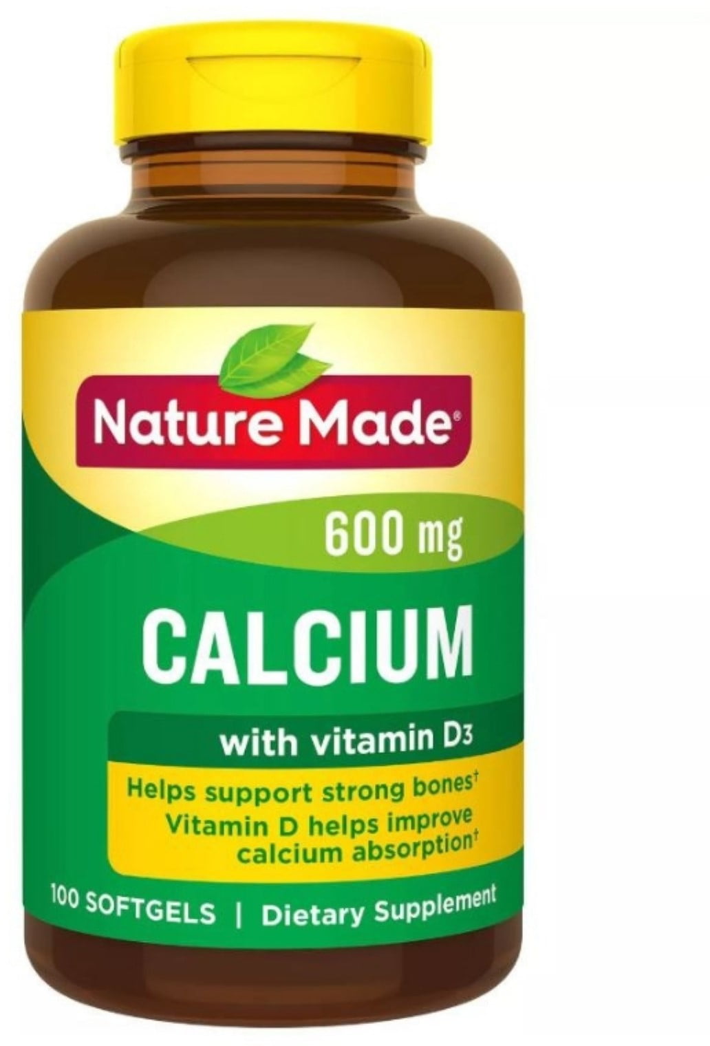 6 Pack - Nature Made Calcium 600 mg With Vitamin D Liquid Softgels 100 ...