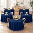 6 Pack Navy Blue Round Tablecloths 108 Inch For 48