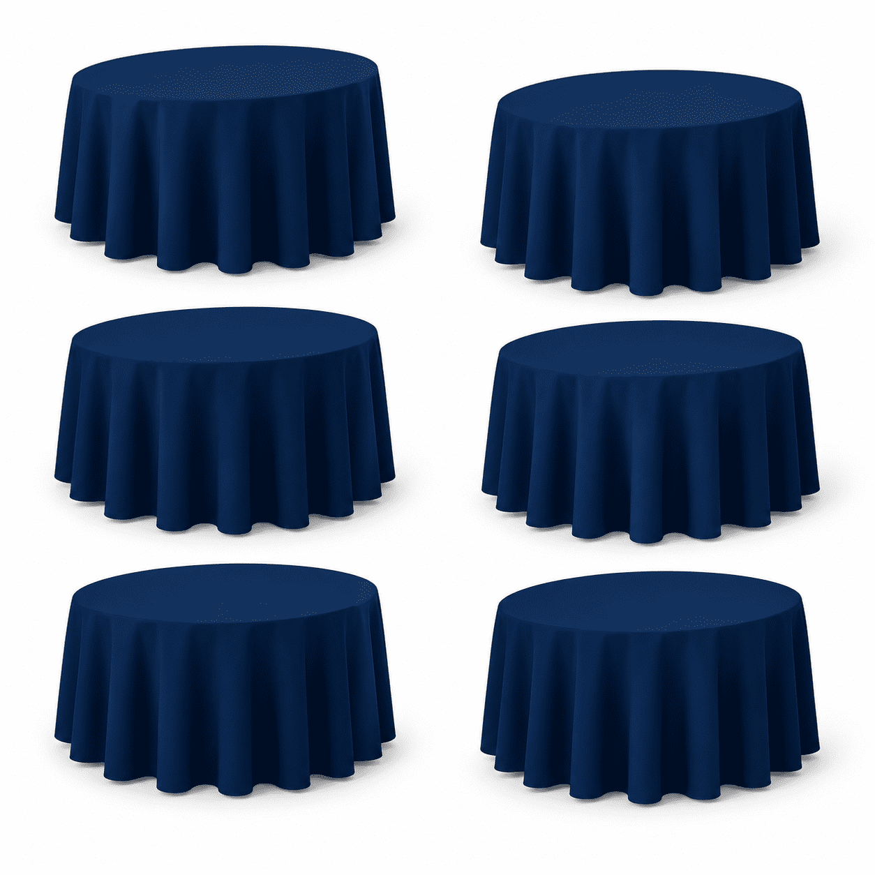 6 Pack Navy Blue Round Tablecloths 120 Inch For 60