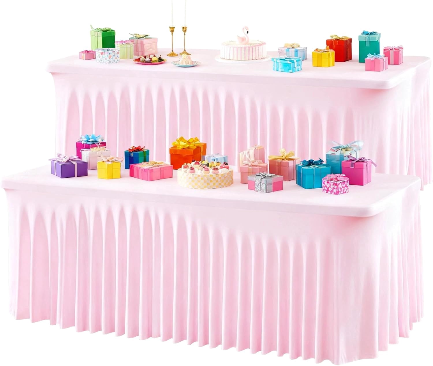 6 Pack Navy Blue Spandex Fitted Tablecloth 8 Foot - Stretch Table ...