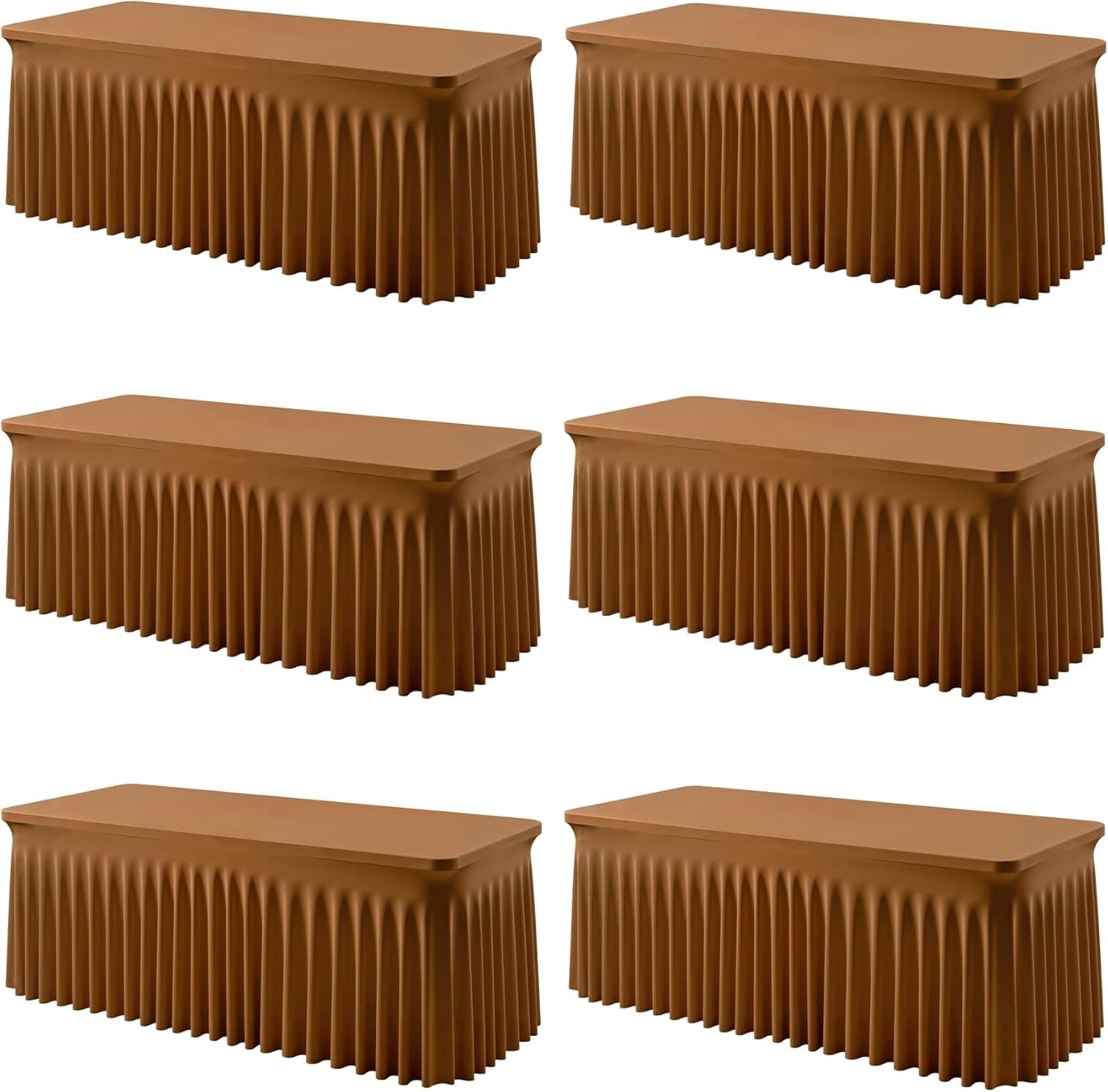 6 Pack Navy Blue Spandex Fitted Tablecloth 8 Foot - Stretch Table ...