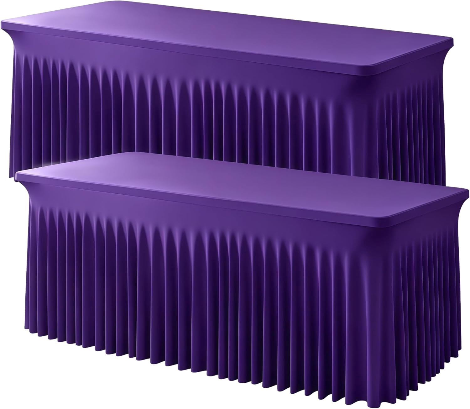 6 Pack Navy Blue Spandex Fitted Tablecloth 8 Foot - Stretch Table ...