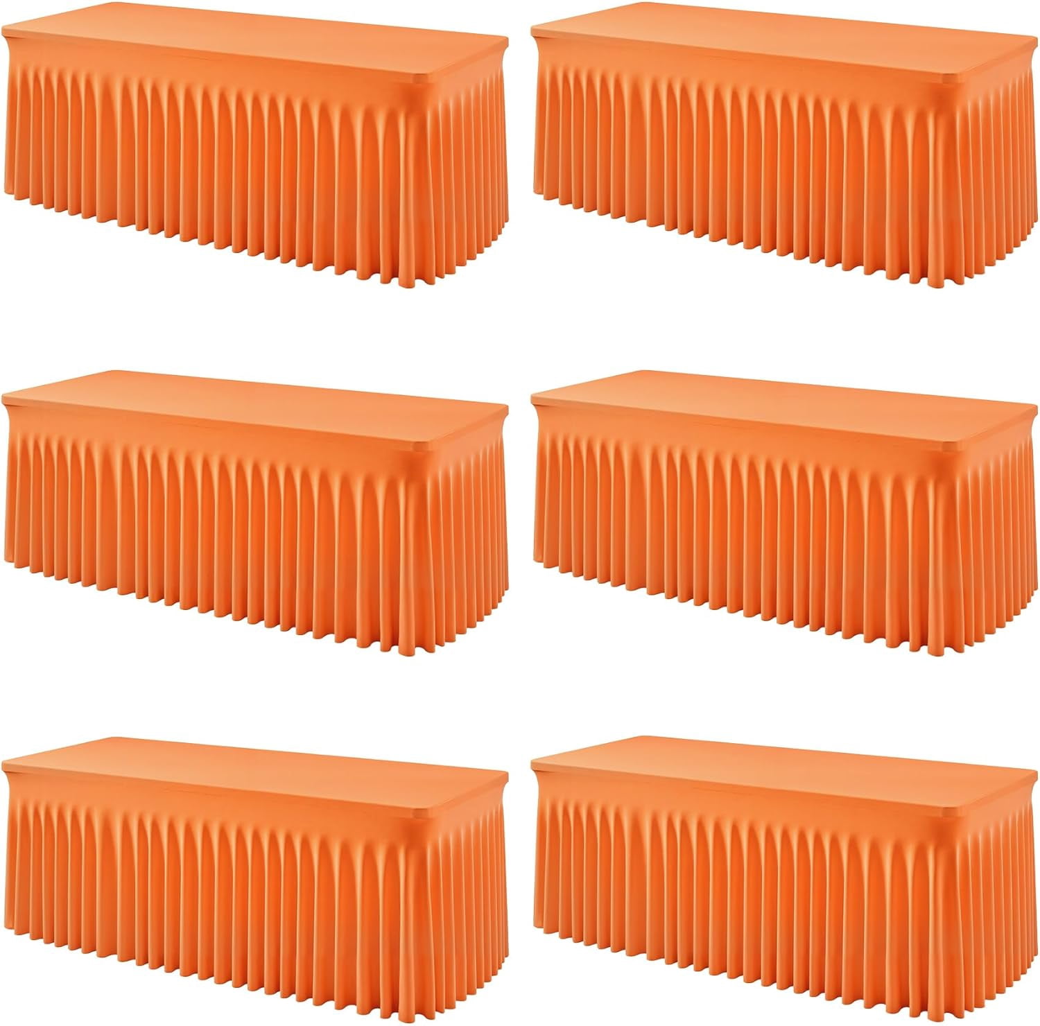 6 Pack Navy Blue Spandex Fitted Tablecloth 8 Foot - Stretch Table ...