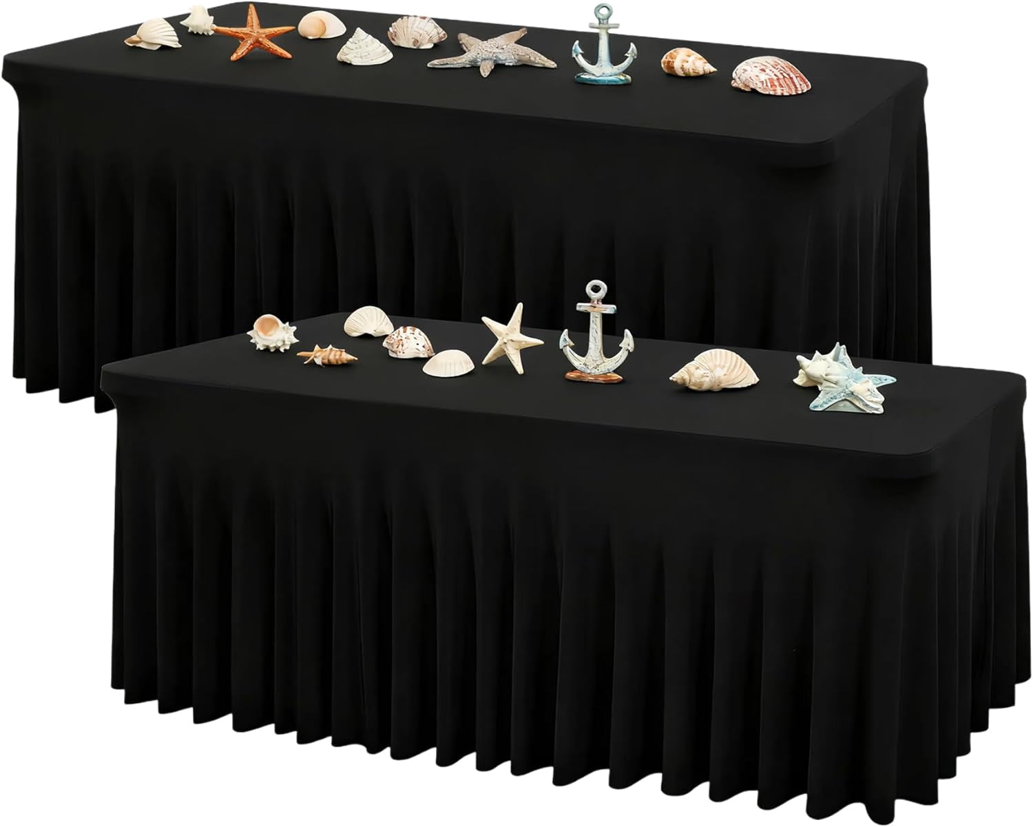 6 Pack Navy Blue Spandex Fitted Tablecloth 8 Foot - Stretch Table ...