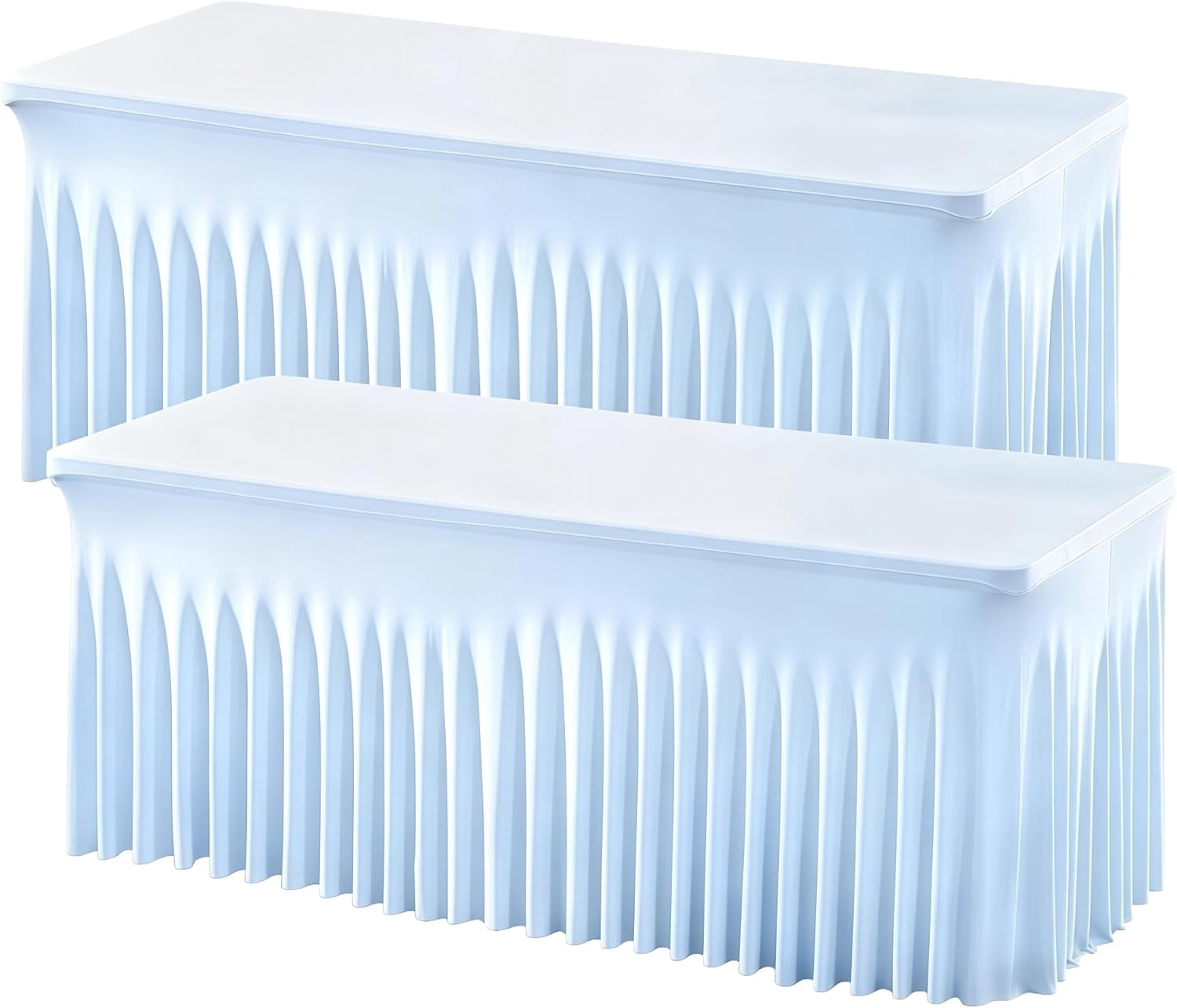 6 Pack Navy Blue Spandex Fitted Tablecloth 8 Foot - Stretch Table ...