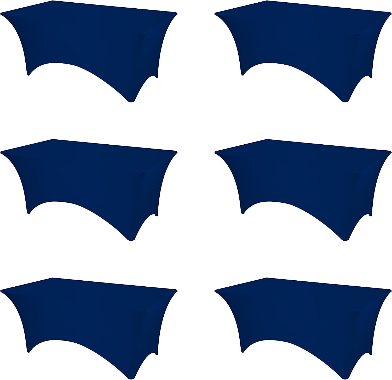 6 Pack Navy Blue Spandex Table Covers for 6 Ft Rectangle Tables - 180 ...