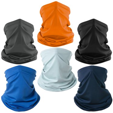 6 Pack Neck Gaiter Elastic Balaclavas Face Mask Versatile Bandana for ...