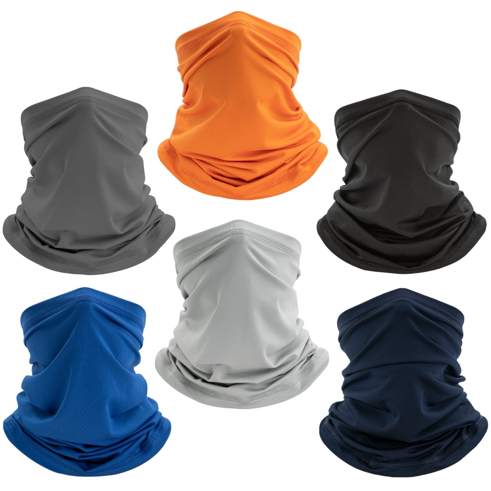 HULBOEX 6 Pack Neck Gaiter Balaclava Face Mask, Breathable Sun ...