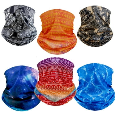 6 Pack Neck Gaiter Face Mask Breathable Gator Masks Face Scarf Cover ...