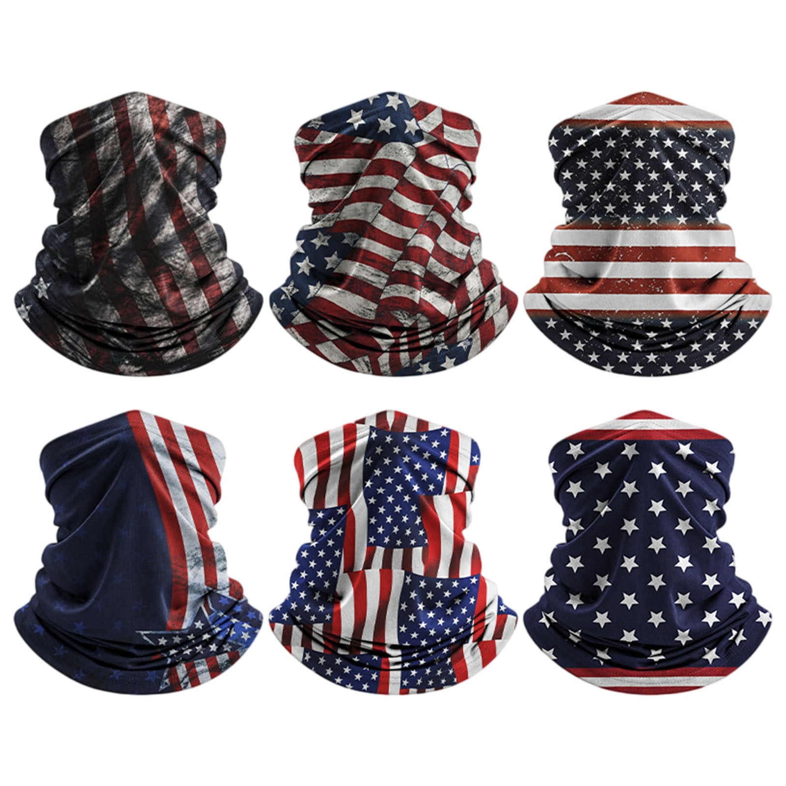 6 Pack Neck Gaiter Face Mask Men Women,Seamless Bandana Rave Face Cover ...
