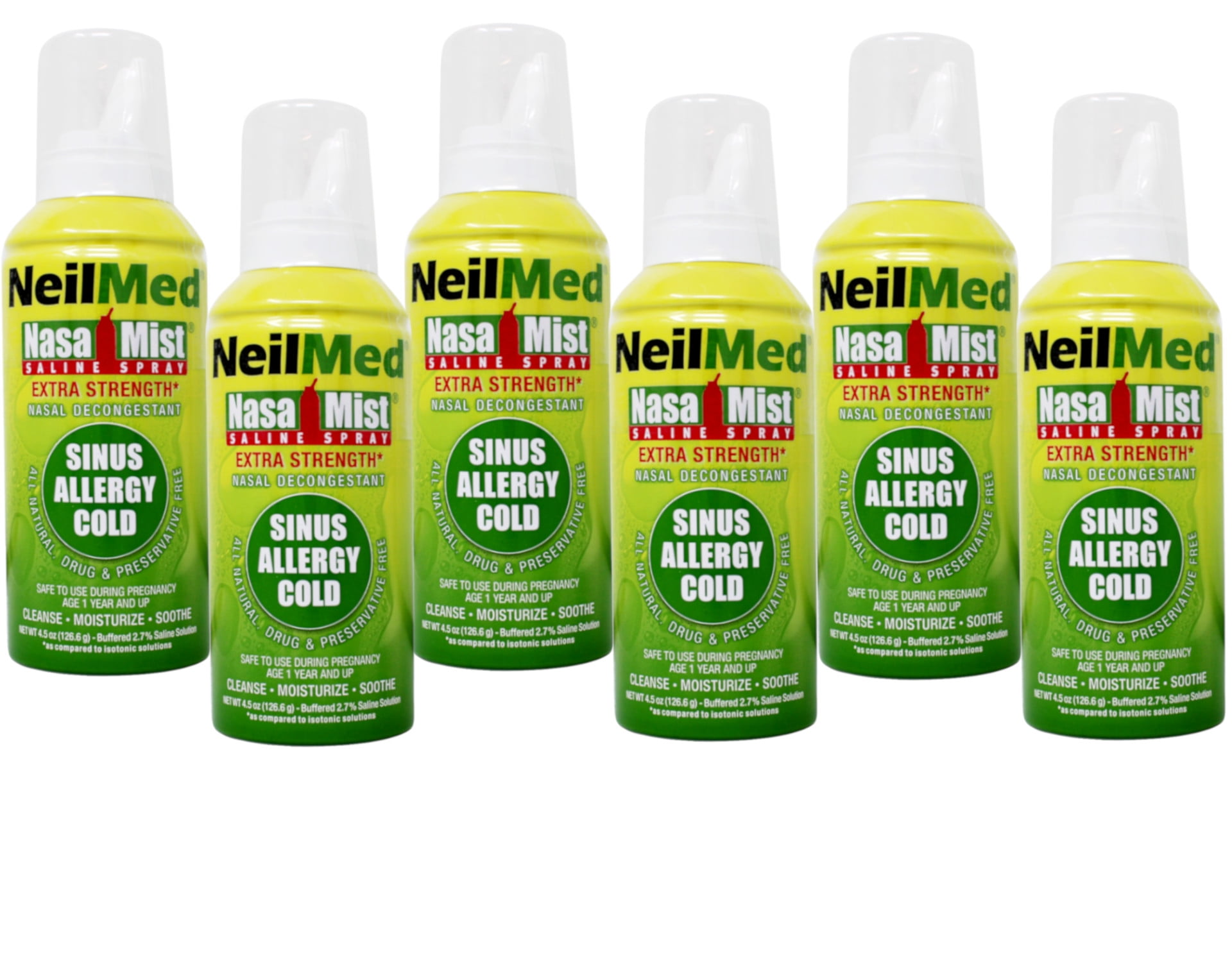 6 Pack - NeilMed Hypertonic NasaMist Saline Spray 2.7 % Extra Strength ...