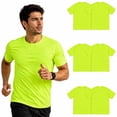 6 Pack Neon Performance Green T-Shirts for Men, Moisture Wicking ...
