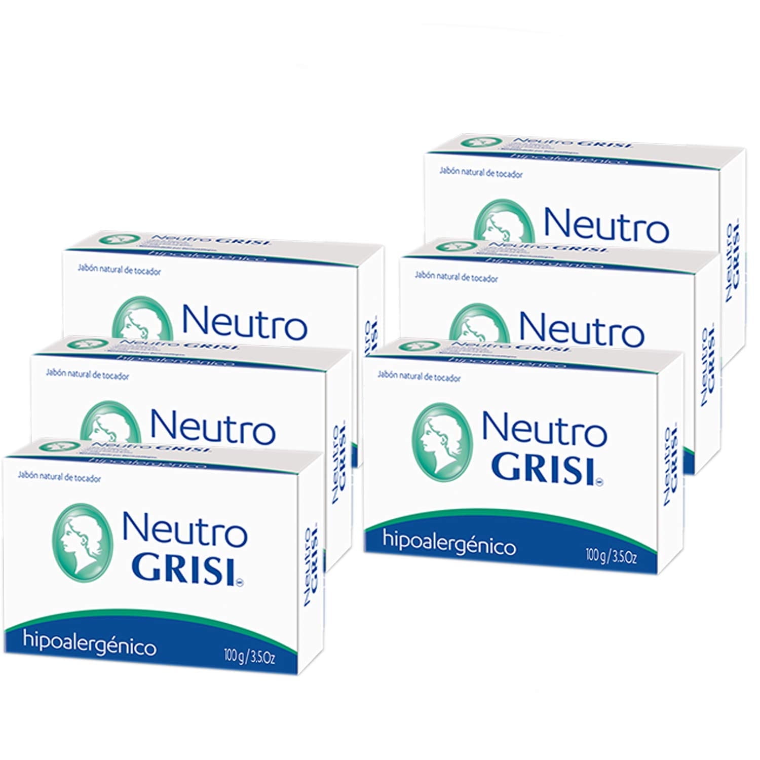 6 Pack - Neutral Soap - Hypoallergenic - Jabon Neutro - Grisi - Walmart.com
