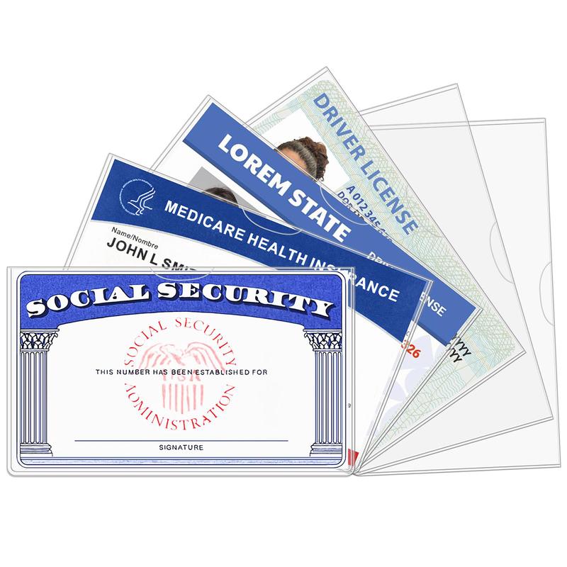 6 Pack New Medicare Card Holder Protector Sleeves, 12 Mil Soft Clear ...