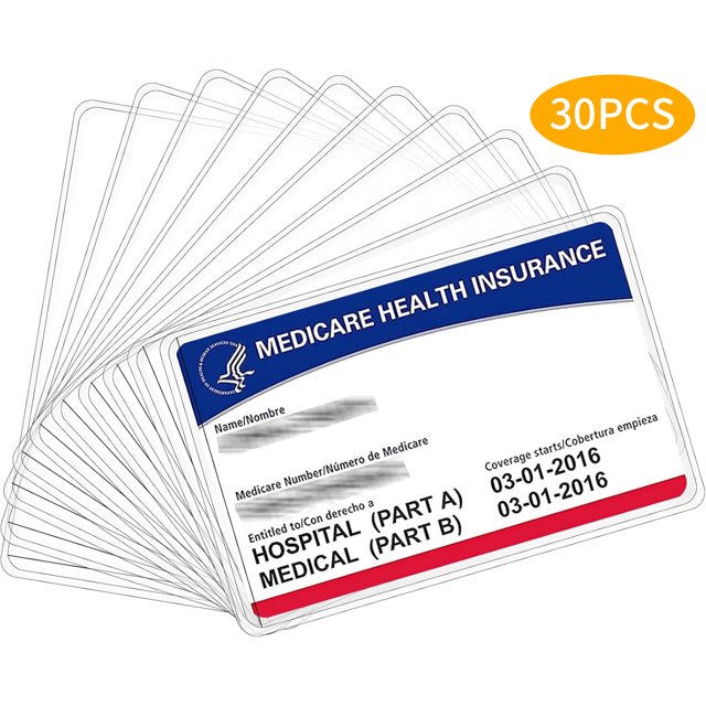 SUSWIM 30 Pack New Medicare Card Holder Protector Sleeves， Clear PVC ...
