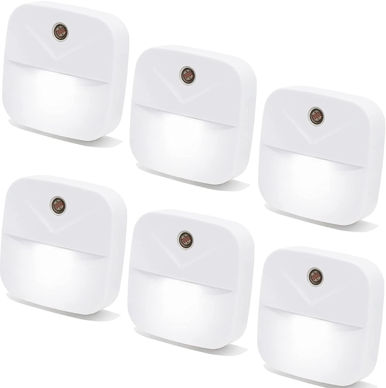 6 Pack Night Light Plug in, White LED Nightlights with Smart Dusk to ...