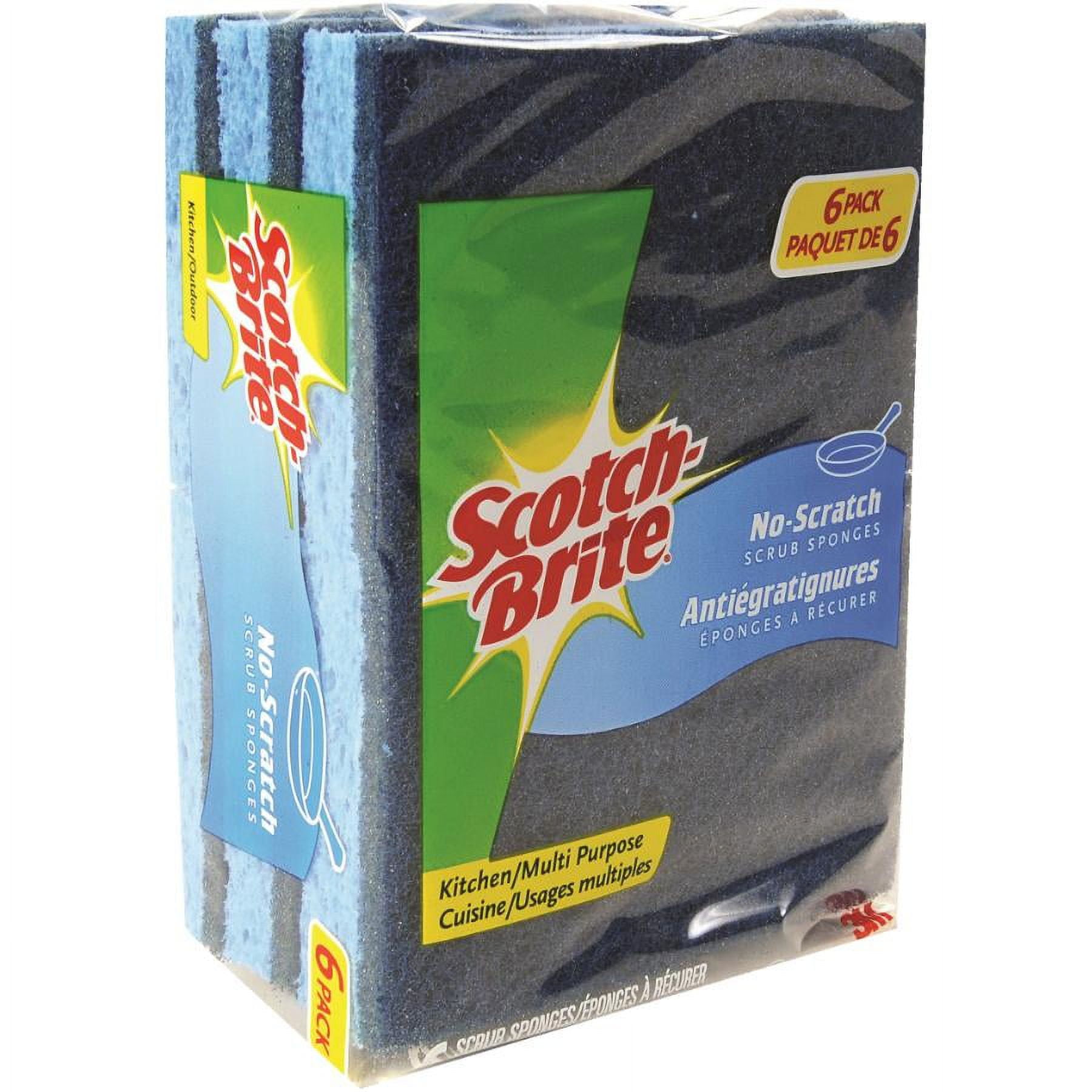 6 Pack No-Scratch Scrub Sponge - Walmart.com