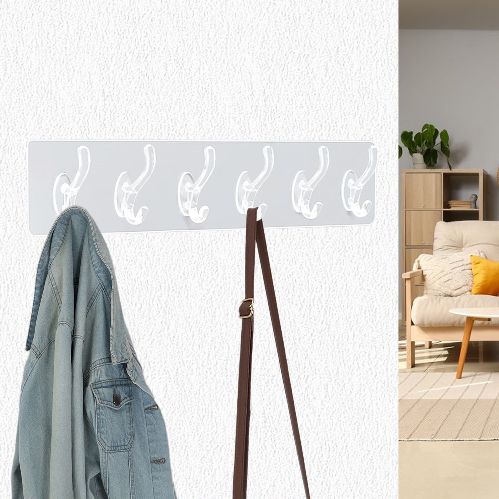 6-Pack Non-Marking Swivel Hooks for Bathroom & Tile - Strong Adhesive ...