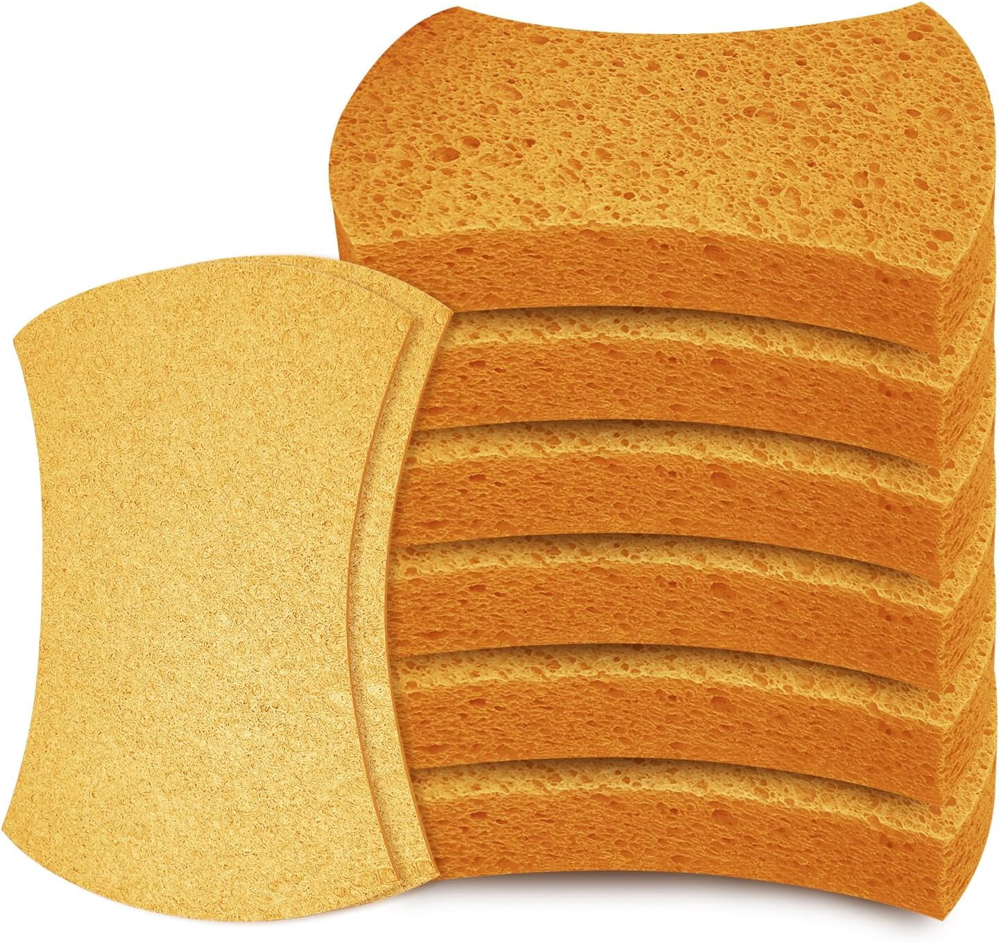 6 Pack Non-Scratch Cellulose Scrub Sponge, Cellulose Sponges, Heavy ...