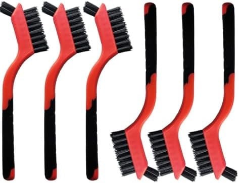 6-Pack Non-Scratch Nylon Cleaning Brushes - Mini Design with Grip ...