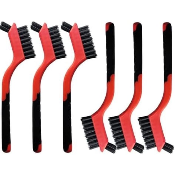 6-Pack Non-Scratch Nylon Cleaning Brushes - Mini Design with Grip ...