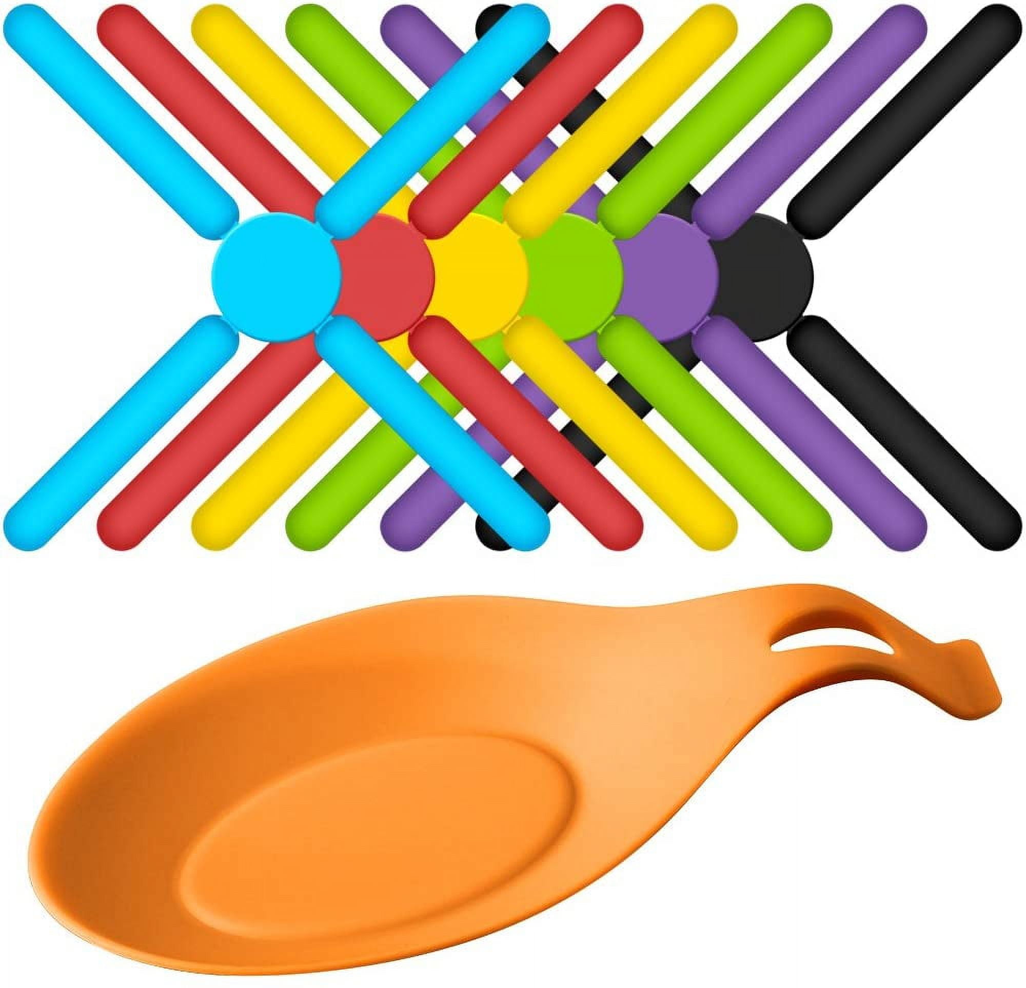 6 Pack Non-slip Foldable Silicone Trivets, SourceTon Collapsible Cross ...