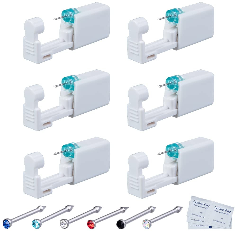 Guuyoo 6 Pack Nose Piercing Kit, Self Nose Piercing Gun with 6 ...