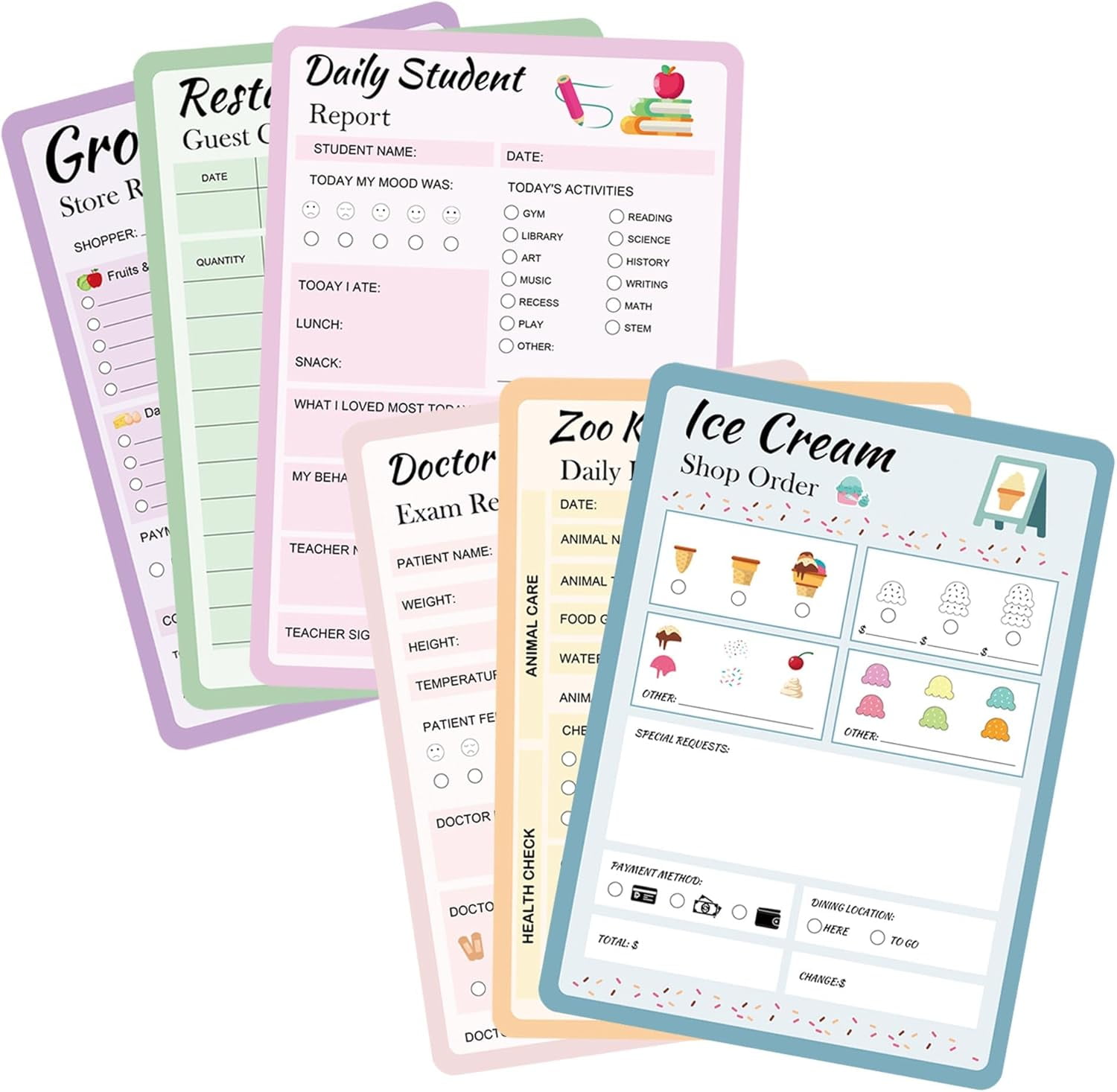 6 Pack Notepads, Doctor’s Report Grocery List Restaurant Guest ...