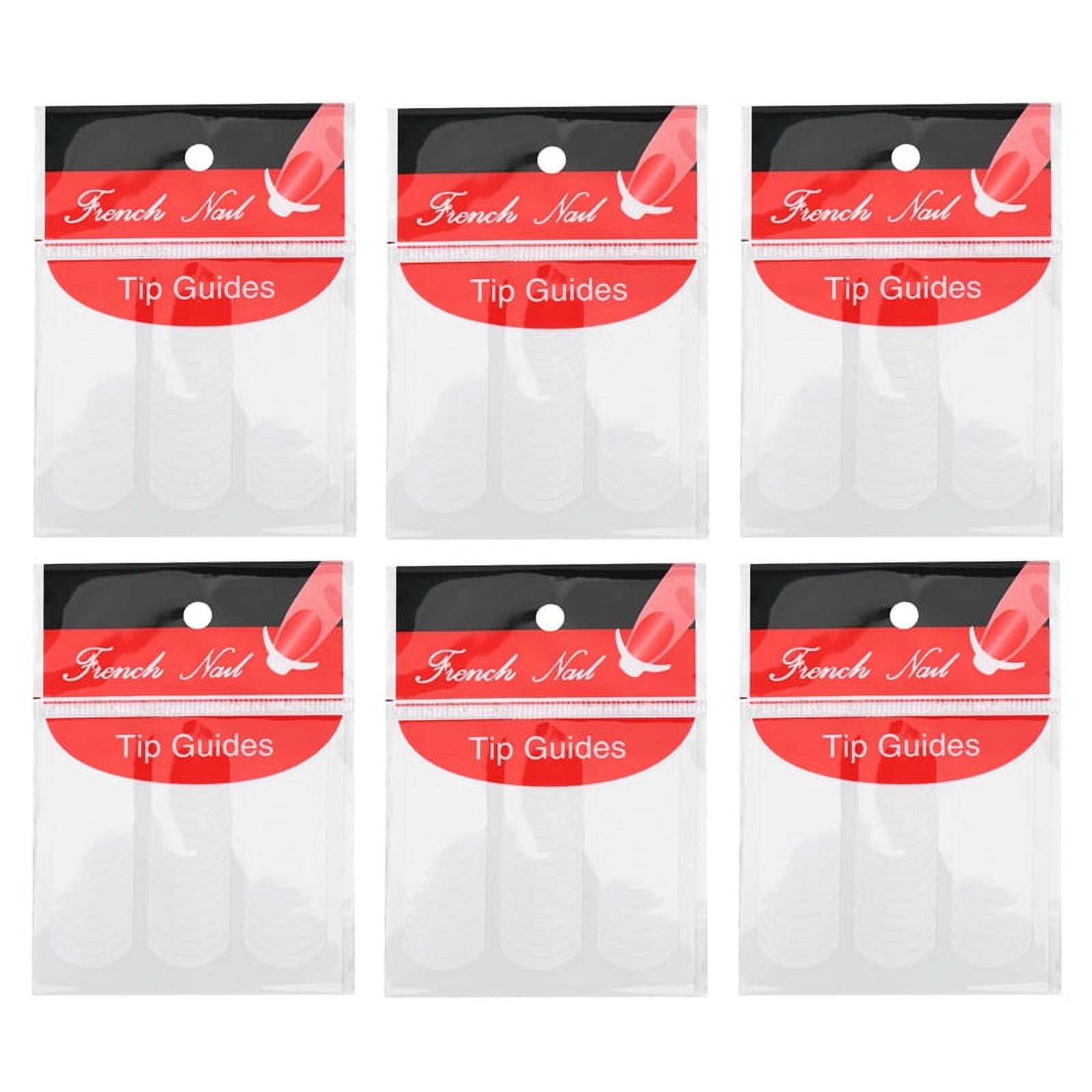 6 Pack of 48 French Tip Nail Design Guides, White Nail Stickers ...