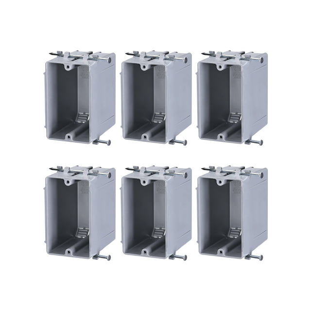 6 Pack One Gang New Work Electrical Outlet Box, Ultra-deep 22.5 Cubic ...