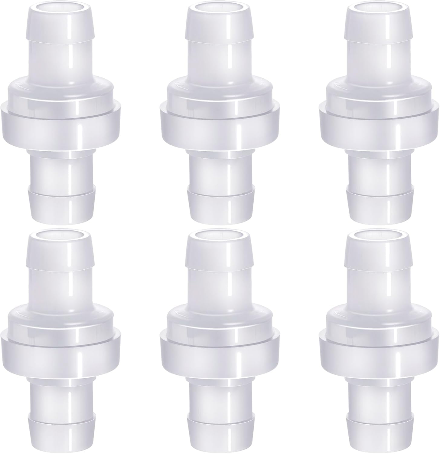 6 Pack One Way Check Valves, 1/2" (12mm) Hose Barb Non Return Ozone ...