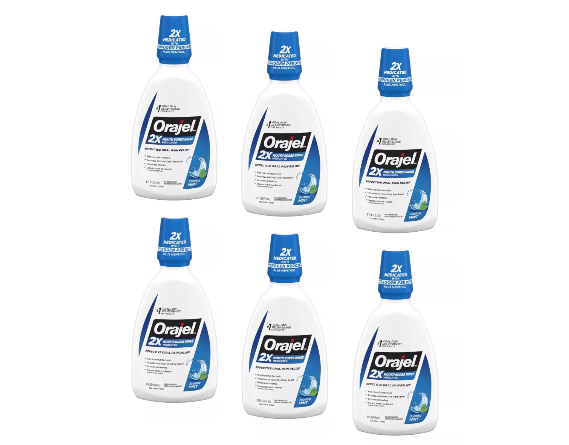 6 Pack - Orajel Antiseptic Mouth Sore Rinse 16 oz - Walmart.com