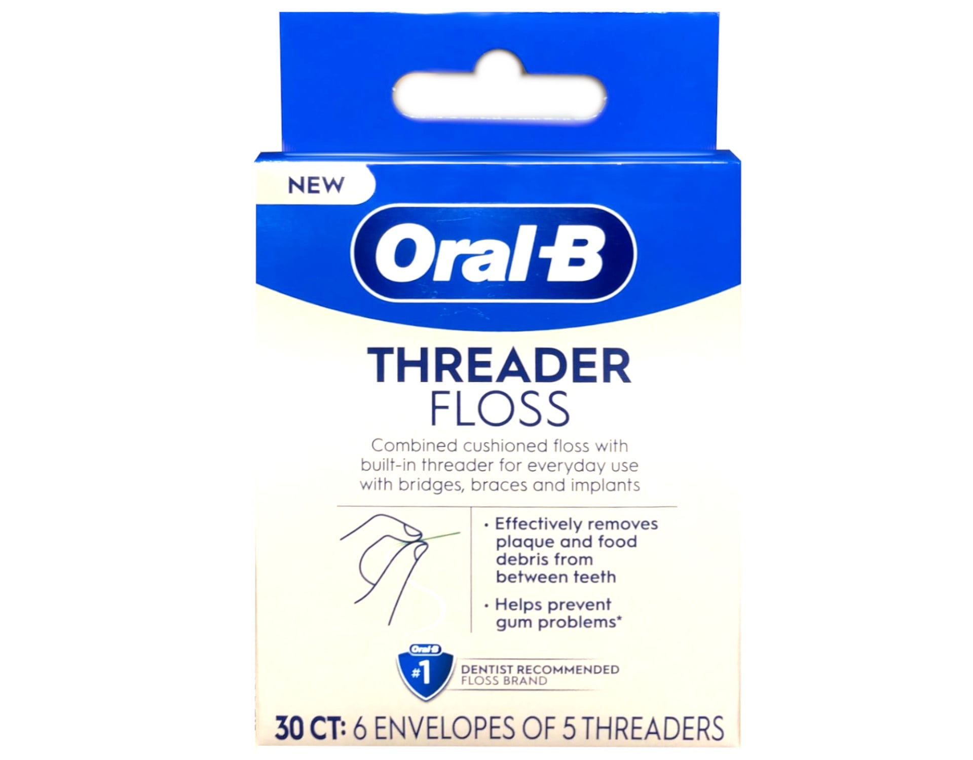 Free Shipping! Oral-B Pro-Health Threader Dental Floss 6 Pack with ...
