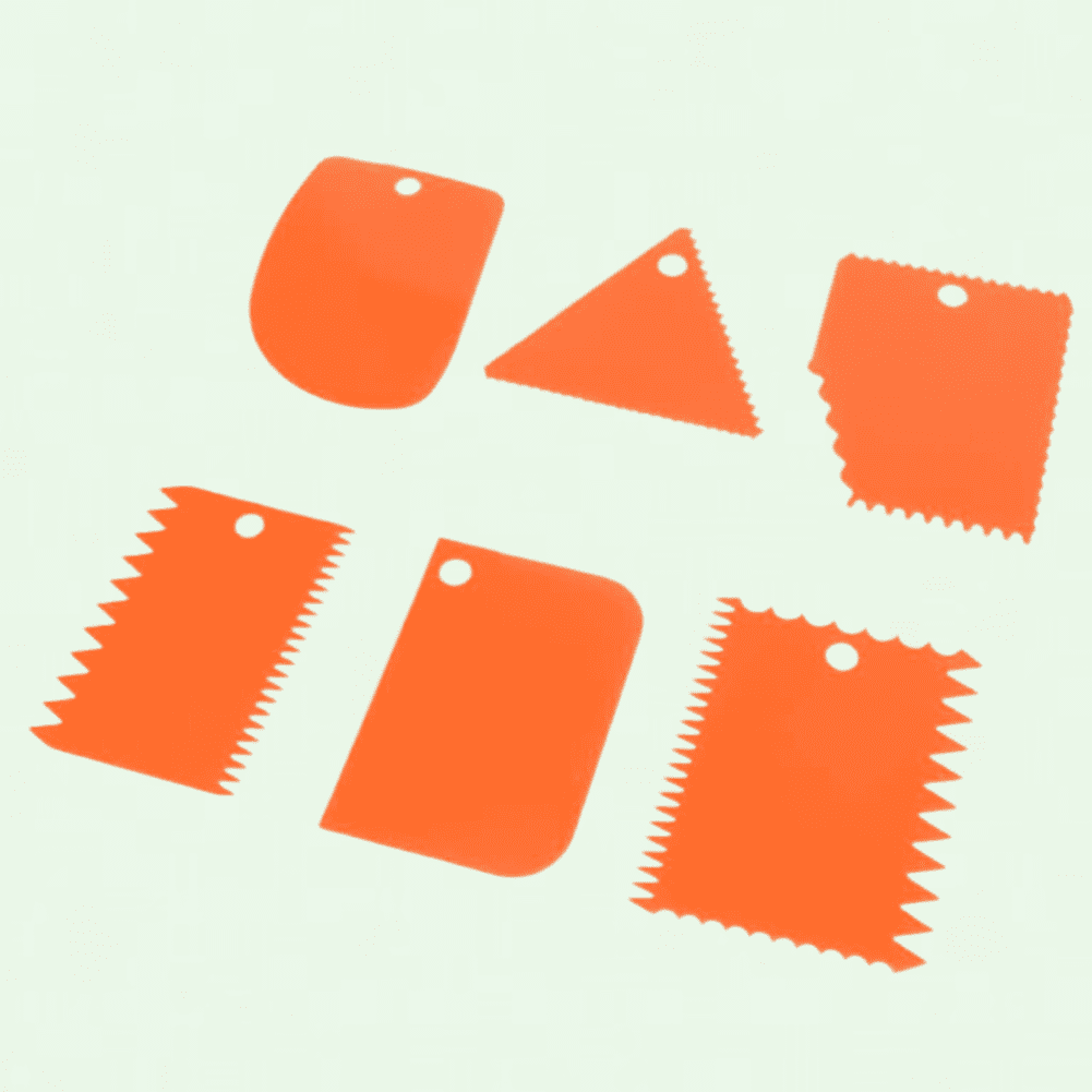6 Pack Orange Art Tools Plaster Tools Plastic Clay Scraper Handle ...