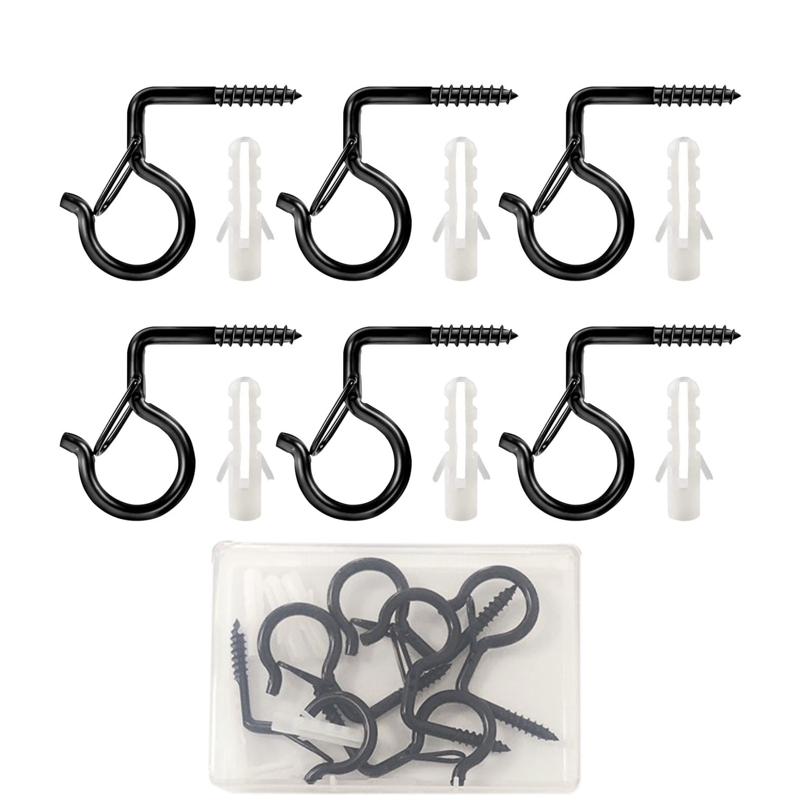 6-Pack Outdoor Iron Hooks for Hanging String Lights,Plants,Wind Chimes ...